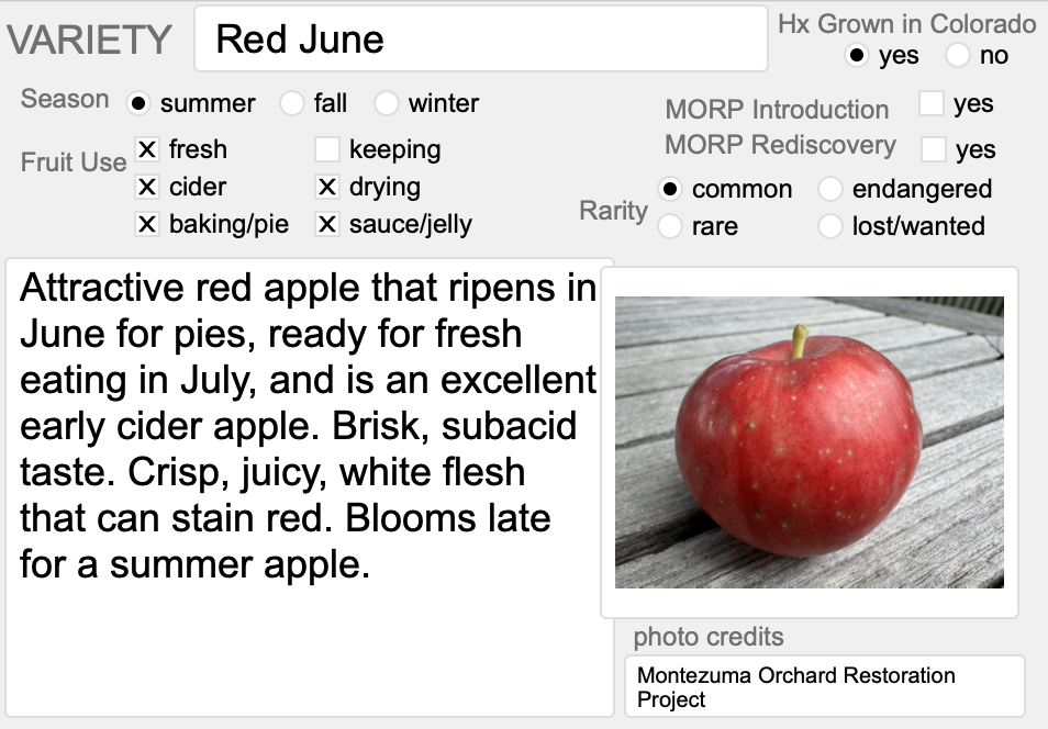 Red June – Montezuma Orchard Restoration Project